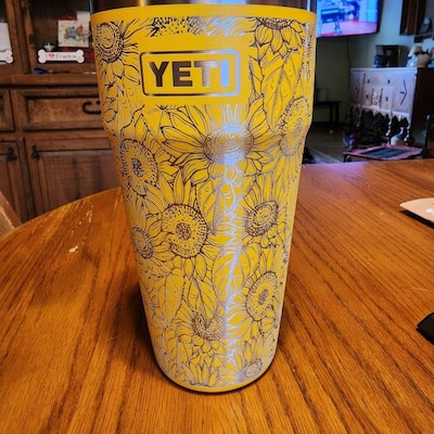 Yeti 26oz Straw Alpine Yellow Sunflower Laser Engraved 360 Degree - Etsy