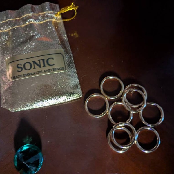 Sonic - Gold 9 Mini Metal Power Rings - Game Figure Display - Etsy