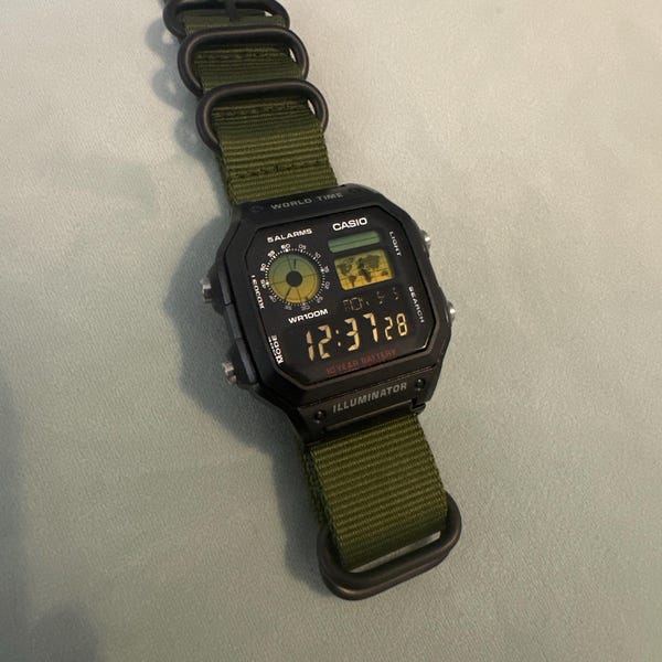 Casio Custom Hydro Mod Royale AE1200 Vaporwave Royale 22mm Watch Black ...