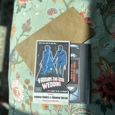 Personalised 80's Halloween Horror Movie VHS Tape Inspired Wedding ...