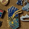 Meteor Pin - Celestial Scene Anime Gold Comet Star Flame Castle Space ...