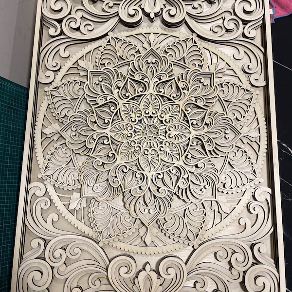 Laser Cut Multilayer Mandala Panel SVG Template - 3D Layered Vector ...