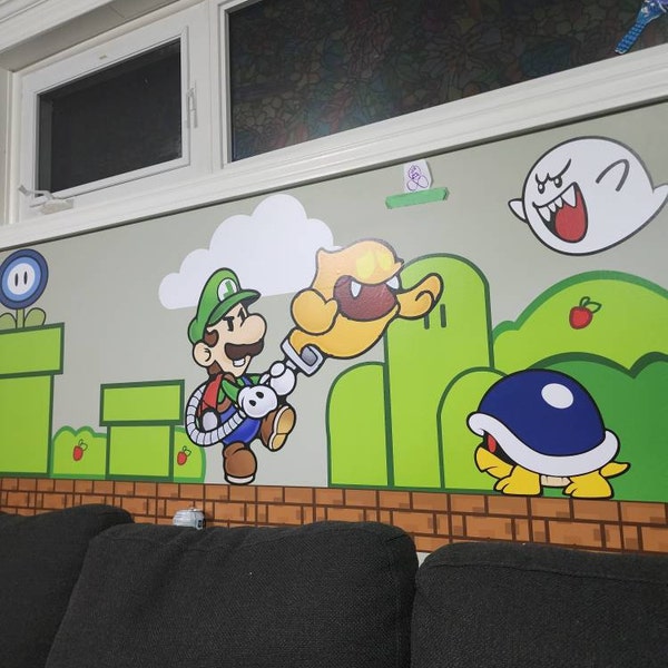 Super Mario Wall Decal Nintendo Wall Mural for Children Room Kids Room ...