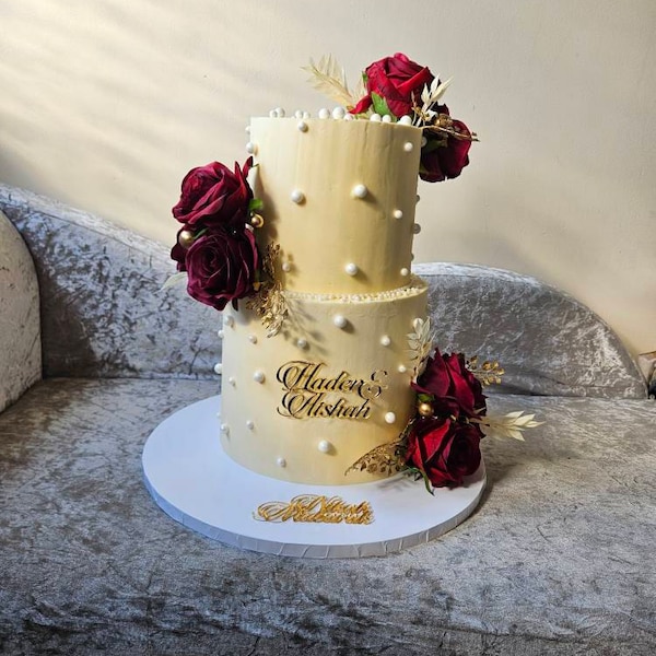 Double Layer Cake Topper | Personalised | Various Sizes, Colours ...