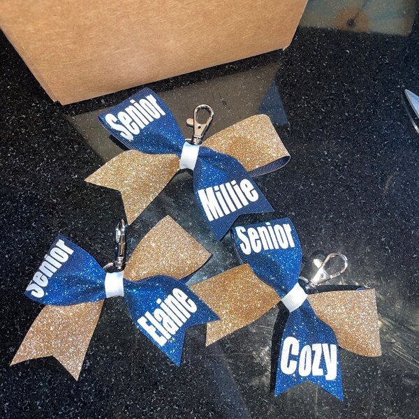 Cheer Bow Key Chain or Back Pack Bow. Customized in Your Colors - Etsy