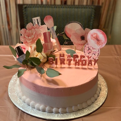 SPA BIRTHDAY CAKE Centerpieces, Spa Party Cake Toppers, Spa Photo Props ...