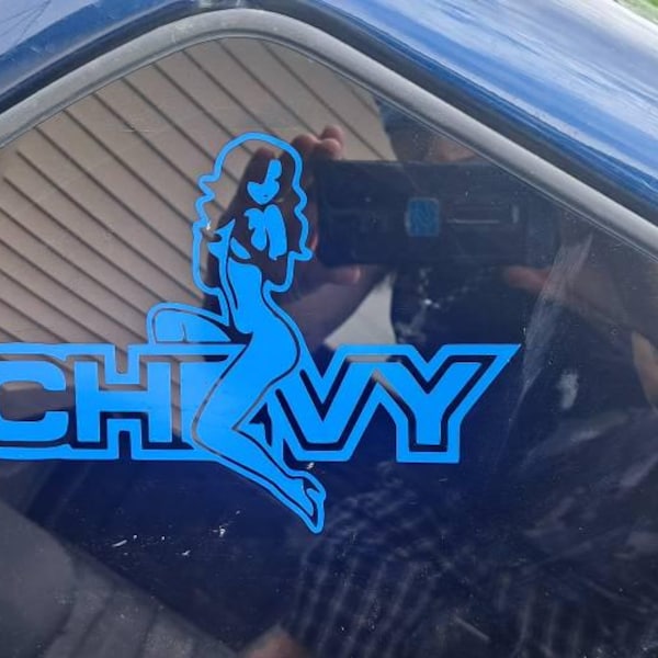 Chevy Hot Girl Decal - Chevrolet Decal Sticker for Trucks Car SUV ...