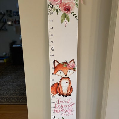 Woodland Growth Chart, Vintage Flowers Roses, Growth Chart Ruler ...