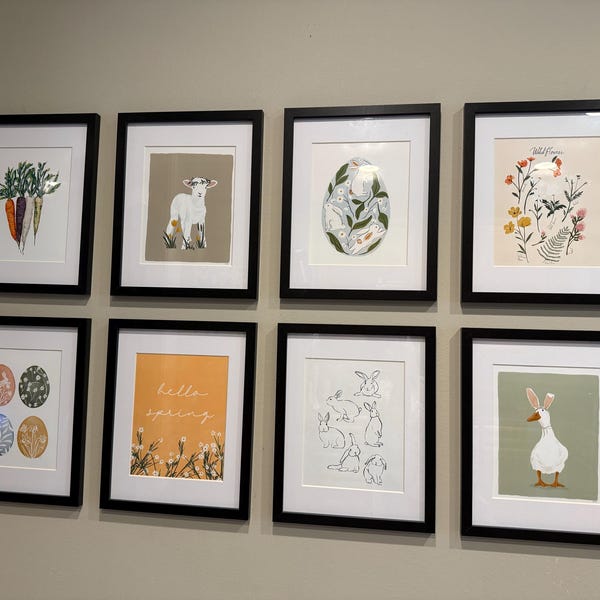 Easter Gallery Wall Art Set of 16, Printable Wall Art, Spring Art ...