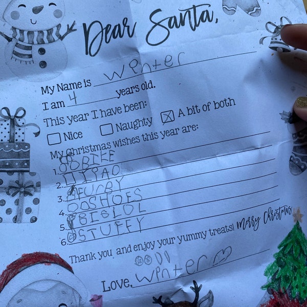 Letter to Santa Printable Easy to Print Letter to Santa Letter Instant ...