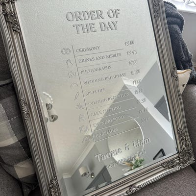 Mirror Table Plan Decal, Mirror Seating Plan, Vinyl Seating Chart ...