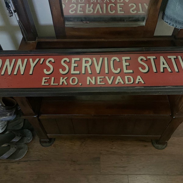 Custom Service Station Sign - Primitive Rustic Hand Made Vintage Wooden ...