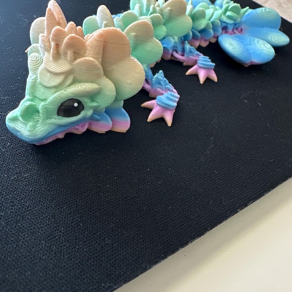 3D Printed Baby Lucky Clover Dragon, Toy, Articulated Figurine, Toddler ...