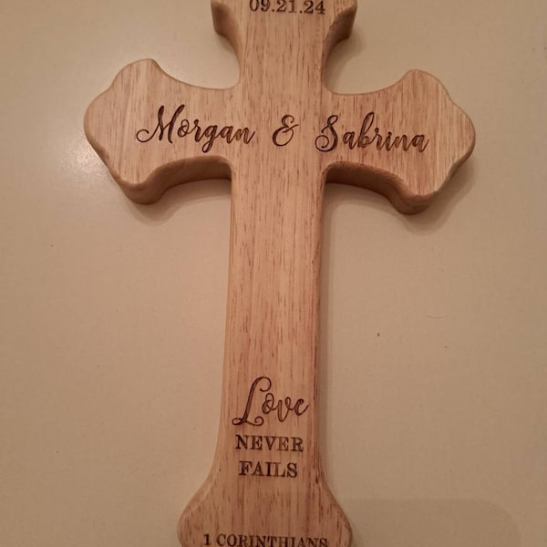 Our Wedding Day Personalized Wood Cross, Gifts for Wedding, Religious ...