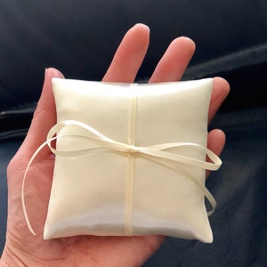 Small Ring Pillow, Ivory Satin Engagement Ring Pillow, Mini Ring Bearer ...