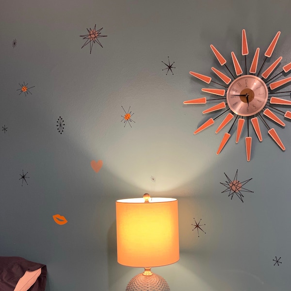 Retro Atomic Shapes - Vintage Decor - Wall Decal Custom Vinyl Art ...