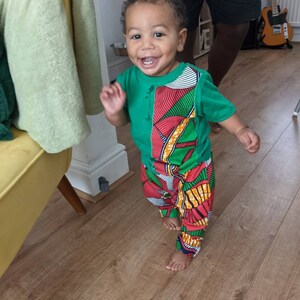 Baby Gro Set African Print Pink and Green - Etsy