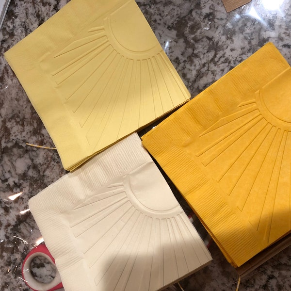 Sunshine Napkins ~ Sun Rays ~ Hand Embossed Napkin ~ Wedding ...