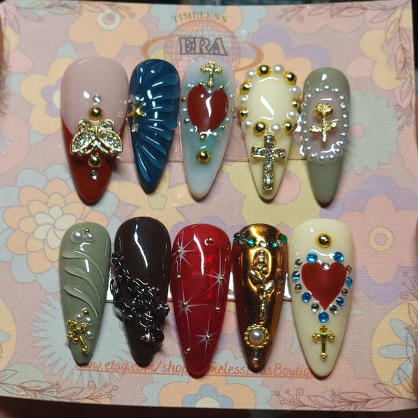 Luxury Custom Nails/free Style/long Nails/ Chrome Nails/trendy Nails ...