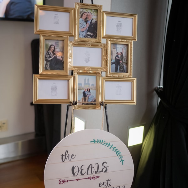 Gold Wedding Seating Chart Collage Frame Spring Summer Fall Winter ...