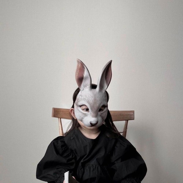 Kids Women Vintage Classic Animal Mask Winter Rabbit Half Mask Bunny ...