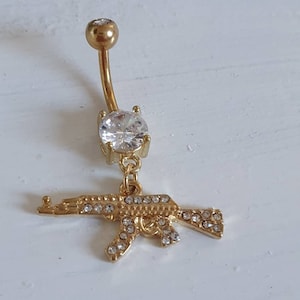 AK47 Gun Belly Ring, Belly Ring, Belly Button Ring, Body Jewelry, Belly ...