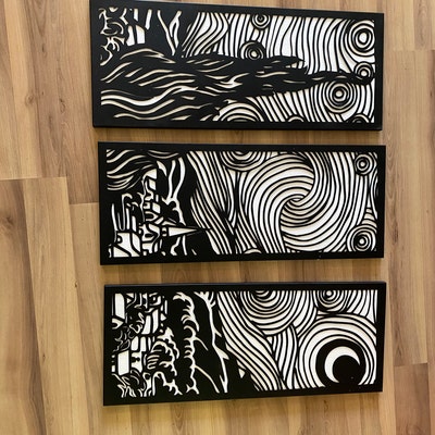 Van Gogh Starry Night Metal Wall Art, Van Gogh Metal Wall Art, Living ...