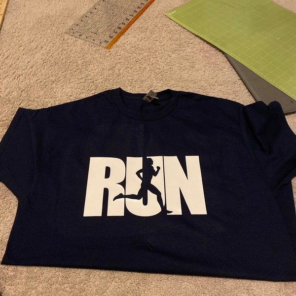 Sports Clipart: Bold Black Word "run" With Cutout Silhouette of Male ...