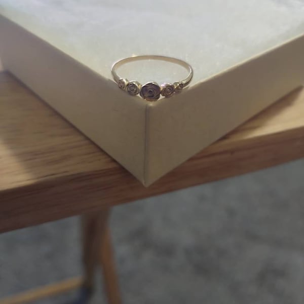 Silver Rose Ring Dainty Floral Jewelry Botanical Romantic Gift for Wife ...