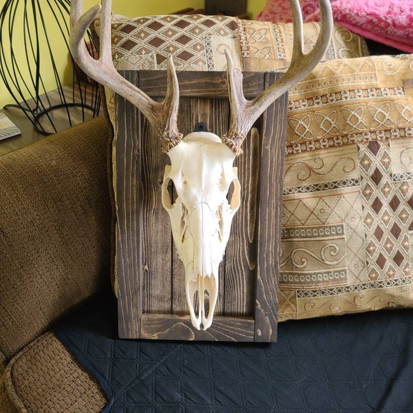 Handmade Wood Trophy Plaque for Deer Skull Mount | Rustic Hunting ...