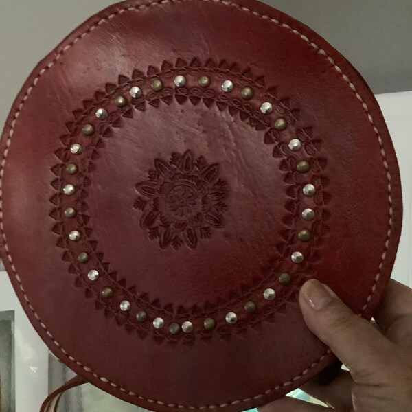 Studded Leather Bum Bag With Fringe - Women Hip Bag Vintage Style ...