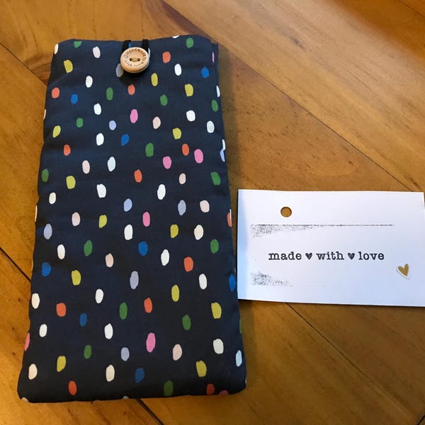 Patchwork Small Drawstring Bag / Linen Bag Small / Project Bag / Travel ...