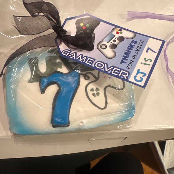 Gamer Party Favor Gift Tags, Video Game Party Gaming Birthday Food ...