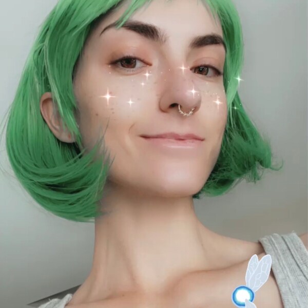 Grass Green Bob Wig With Bangs. Grass Green Short Synthetic Hair ...