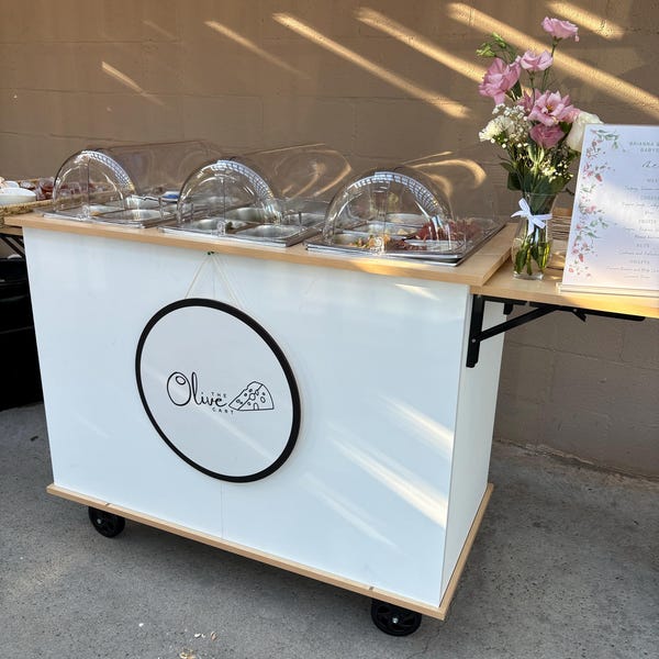 Ematik Charcuterie Cart 4ft THE CLASSY PRO Portable Snack Bar Catering ...