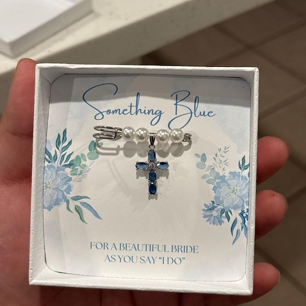 Something Blue Bridal Bouquet Charm, Pin Easily Attaches to Bridal ...