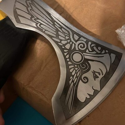 Valkyrie Axe With Personalized Engraved Wooden Box Hand - Etsy