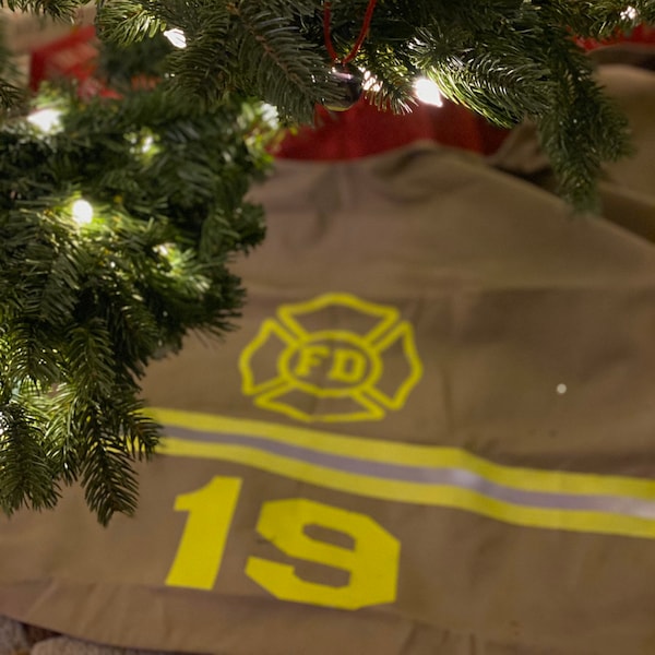 Personalized Firefighter Christmas Tree Skirt, Fireman Gift - Etsy