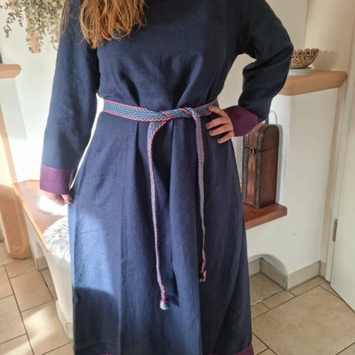 Early Medieval Linen Underdress With Linen Hems and Woven Trim for ...