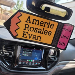 Rear View Mirror Car Sign Personalized, Car Line School Pick up Custom ...