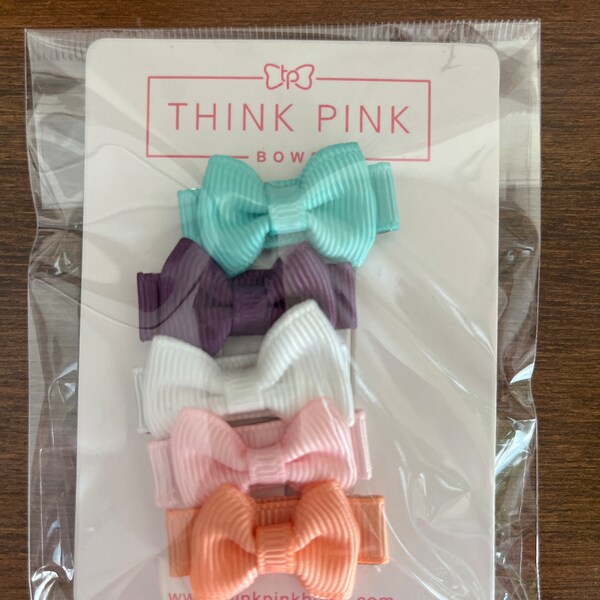 PICK 5 Baby Toddler Snap Clip, Baby Bows, Mini Bow Hair Clips, Baby ...