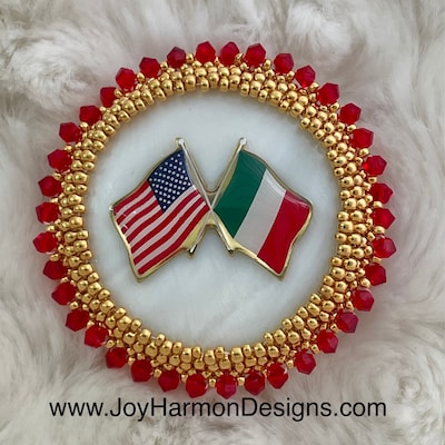 Italy and U.S. Double Waving Crossed Flags Friendship Lapel Pin Made in ...