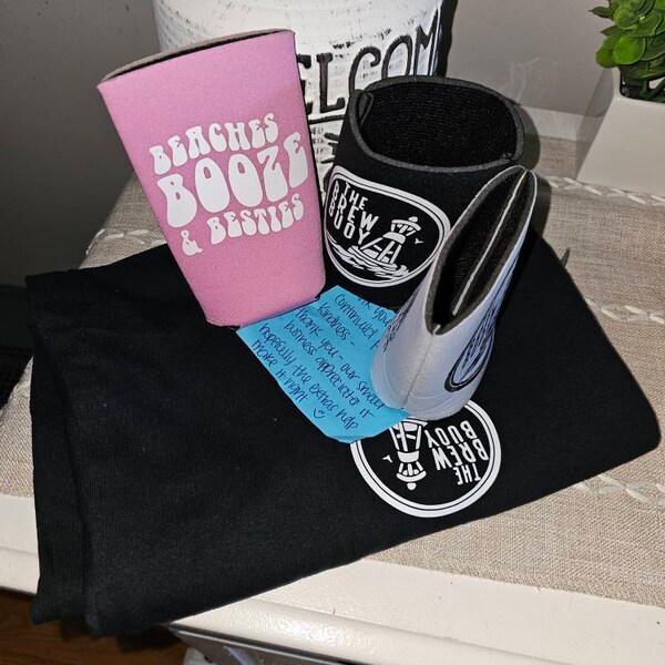 CHECKERBOARD MAMA/ Brew Buoy/ Floating Can Cooler/ Floating Drink ...