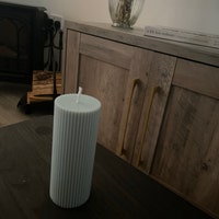 Large Ribbed Thick Pillar Candles/decorative Candles/anniversary - Etsy UK