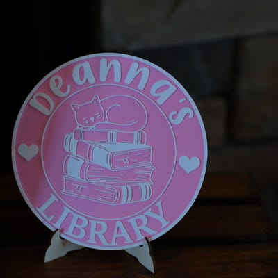 Library Street Sign Bookshelf Sign Personalized Laser Engraved Bookish ...
