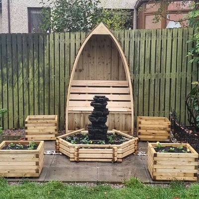 Boat Shaped/gothic Single Seat Garden Bench/arbour-delivered - Etsy