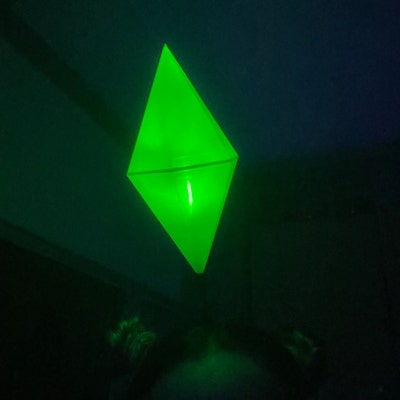 HUGE Sims LED Plumbob Headband / Life Size Light up Mood Plum Bob ...