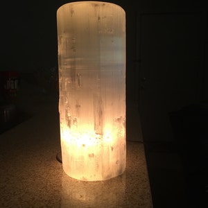 Selenite Tower Flat Top Lamp - (10