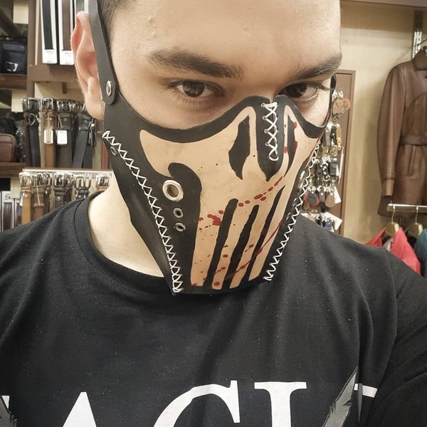 Leather Skull Half Mask PDF Template Digital Leather Pattern Skull Half ...