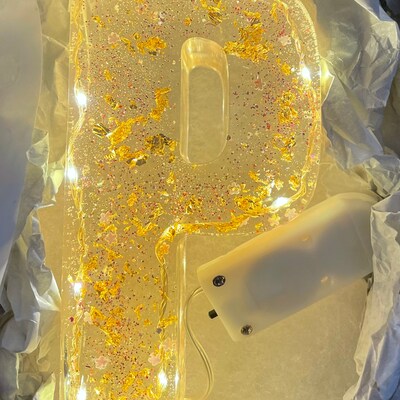 Resin Alphabet Keychain Gold Letter Keychain Personalised - Etsy